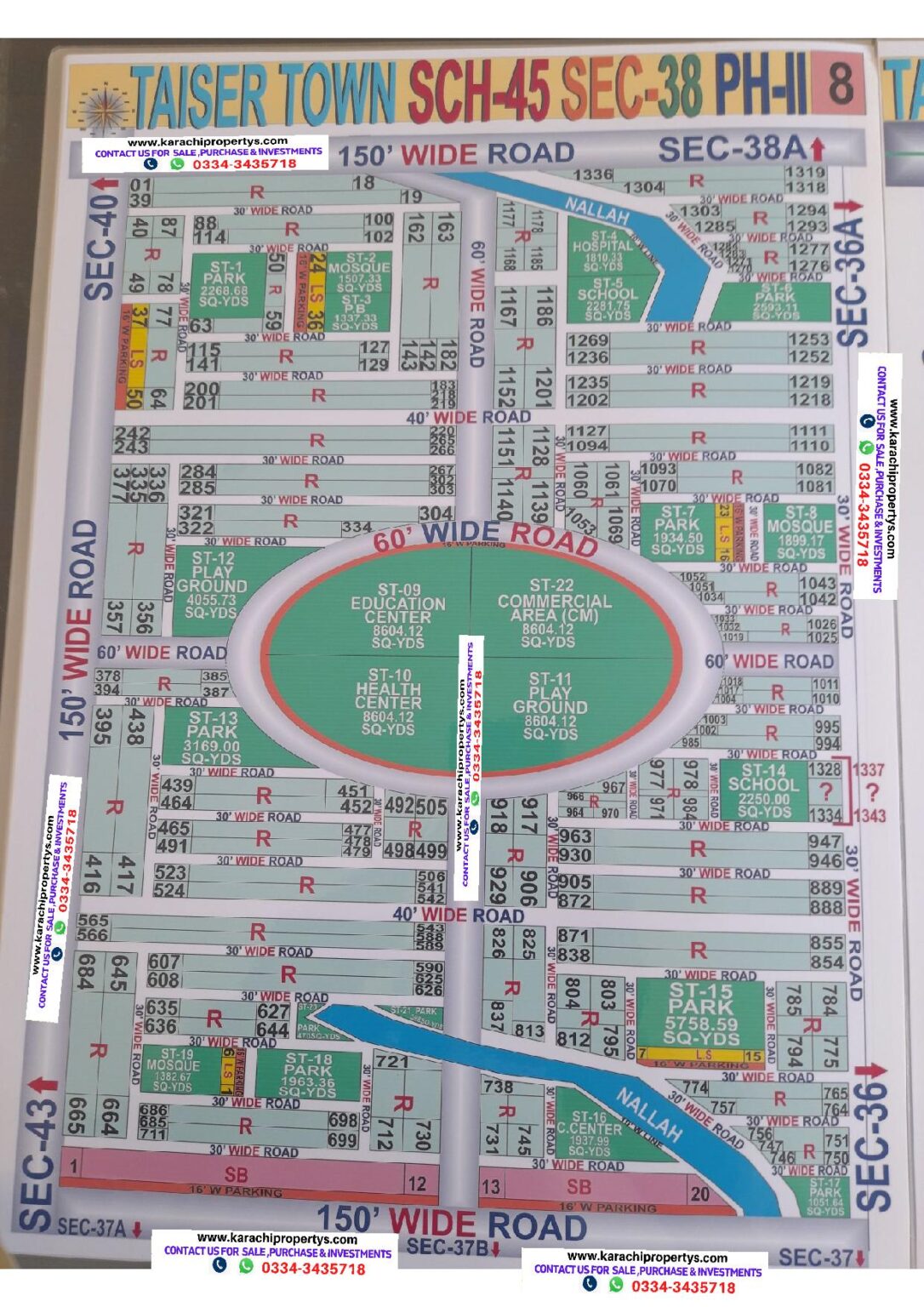 Taiser Town Sector 38 Map New Latest Revised | Karachi Properties