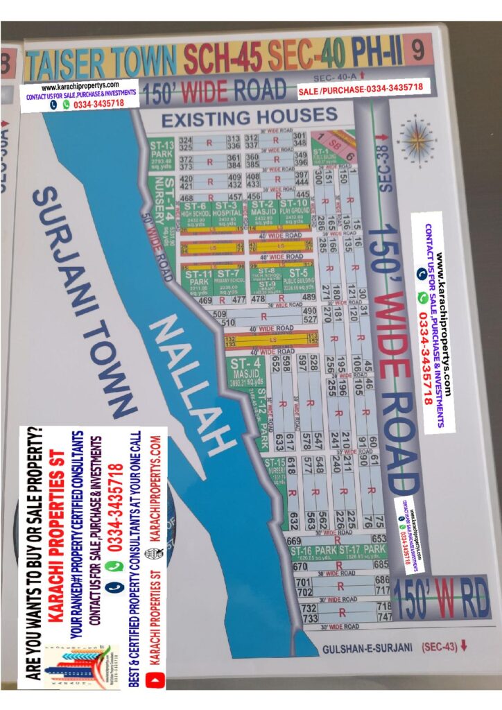 Taiser Town Sector 40 Map New Latest Revised | Karachi Properties