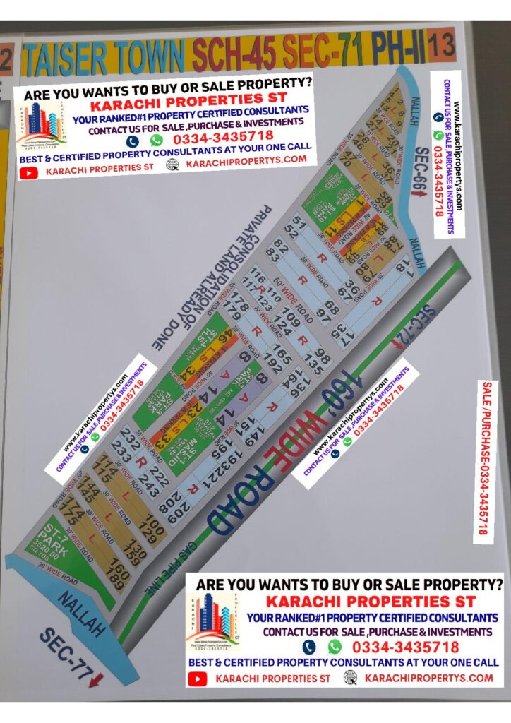Taiser Town Sector 71 Map New Latest Revised | Karachi Properties