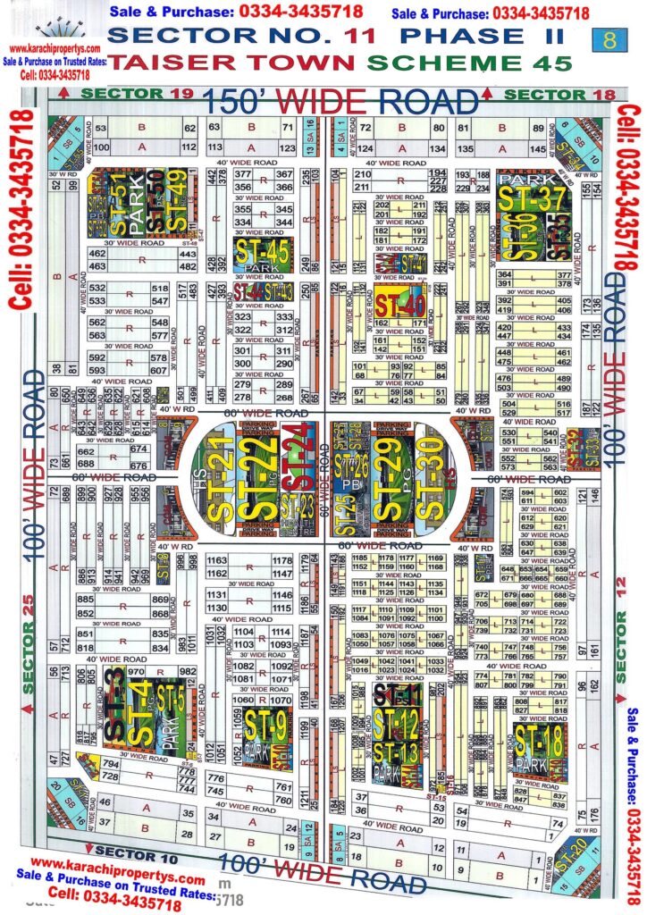 Taiser Town Sector 11 Map New Latest Revised | Karachi Properties