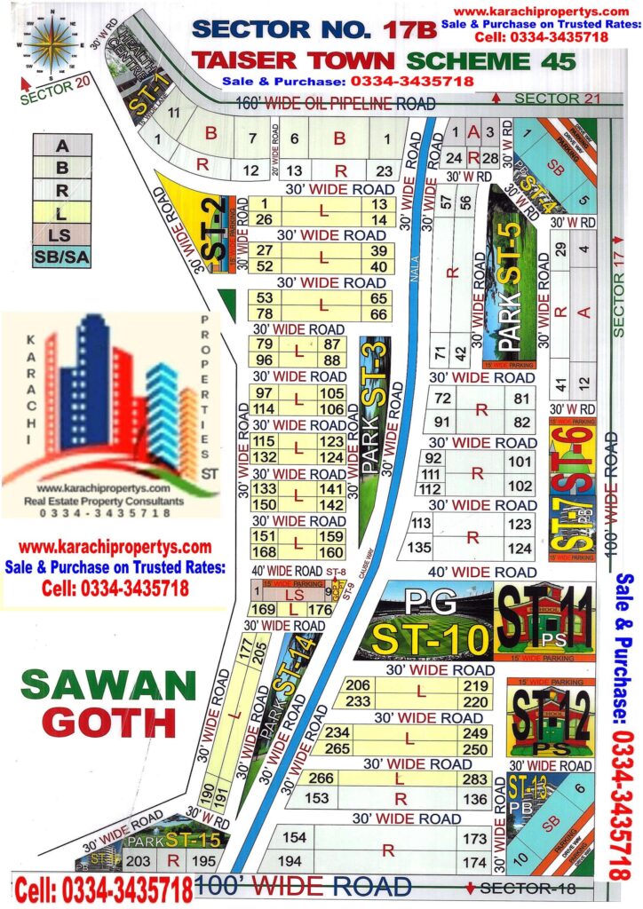 Taiser-Town-Phase-2-Latest-Map-Sector-17-B | Karachi Properties