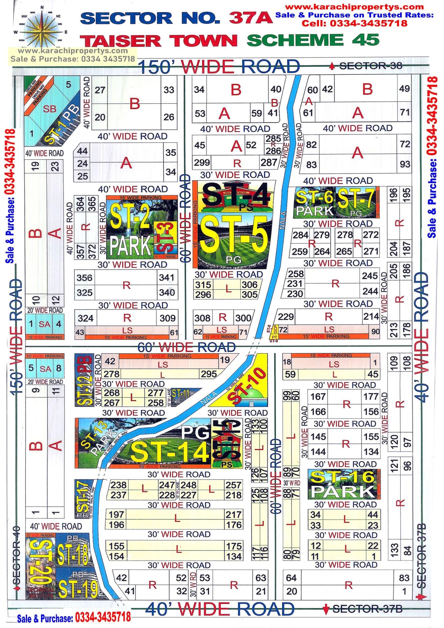 Taiser Town Sector 37A Map New Latest Revised | Karachi Properties