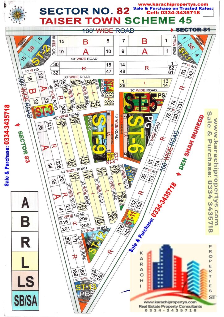 Taiser Town Sector 82 Map New Latest Revised | Karachi Properties
