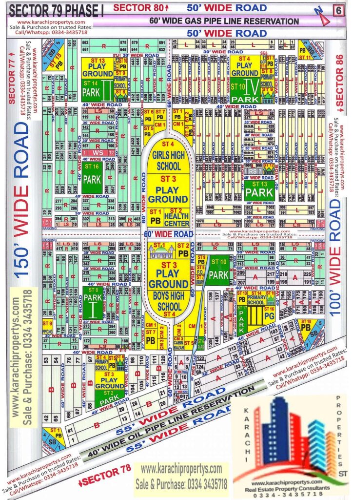 Taiser Town Sector 79 Phase 1 Map Latest Revised | Karachi Properties